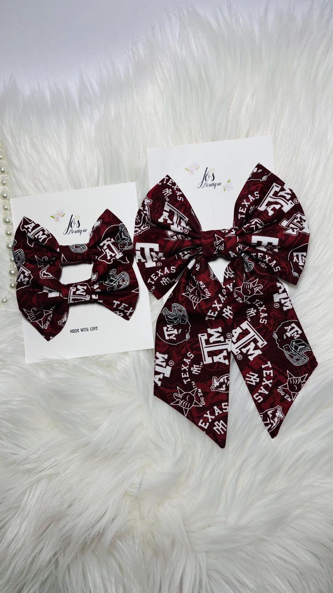 Texas A&M Aggie’s College Football Hair Accessories, All Ages Coquette ...