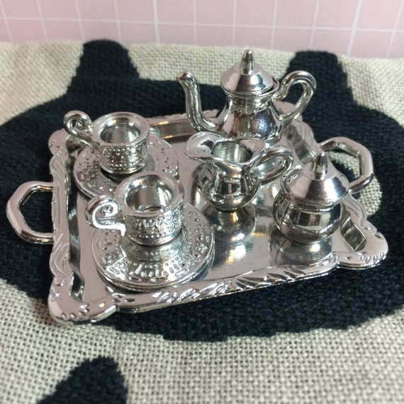 Metal Silver Tea Set - Etsy