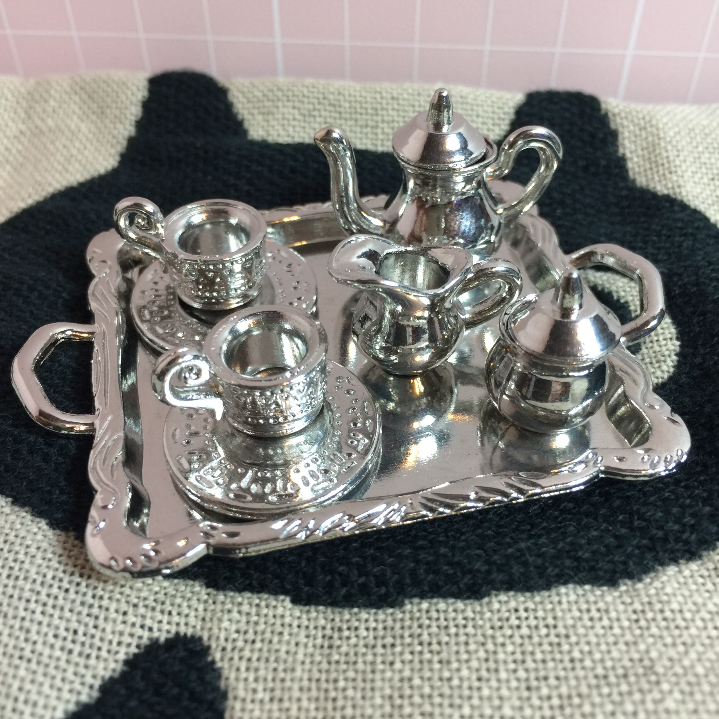 Metal Silver Tea Set - Etsy