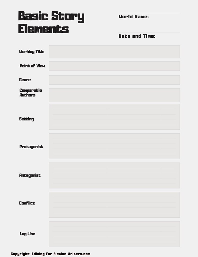 Fiction Writers World Building Template For Science Fiction And Fantasy