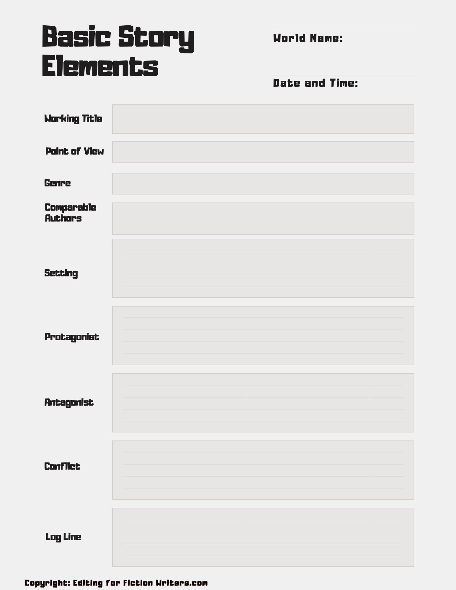 Fiction Writers World Building Template for Science Fiction and Fantasy ...