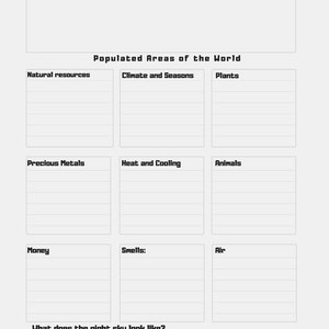 Fiction Writers World Building Template for Science Fiction and Fantasy ...