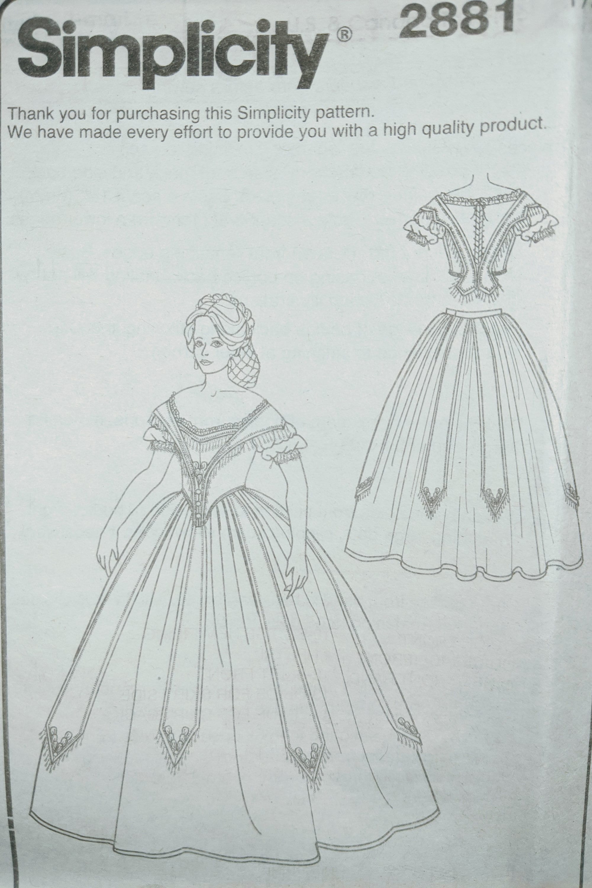 Simplicity Pattern 2881 Historic Civil War Era Woman's Dress and Bodice ...