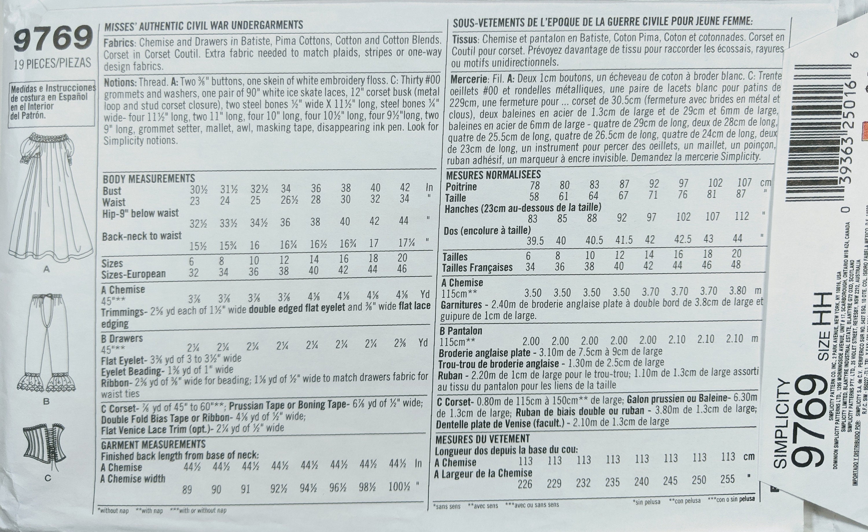 Simplicity Pattern 9769 Historic Mid 1800scivil War Era - Etsy