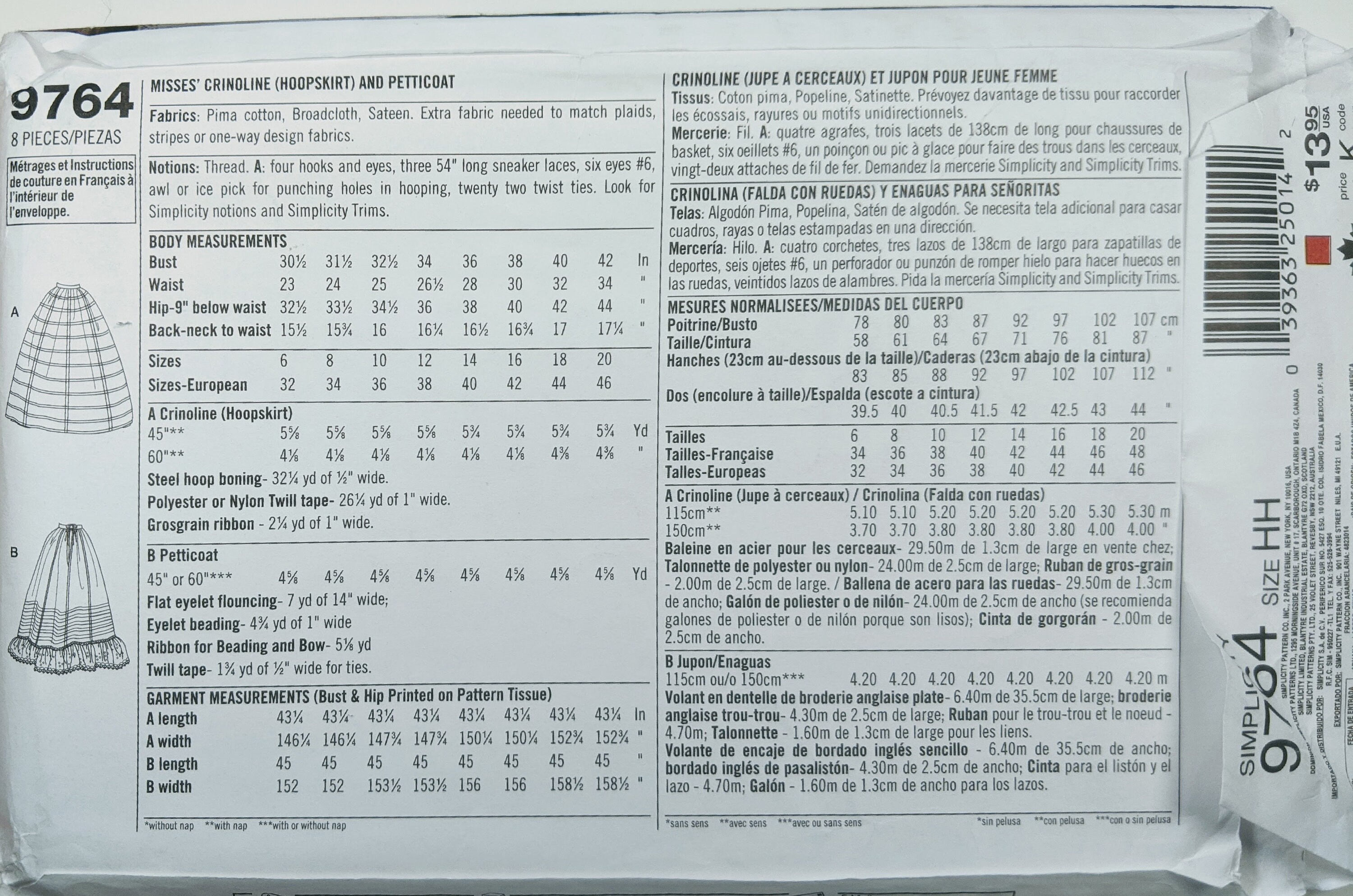 Simplicity Pattern 9764 Historic Mid 1800s--civil War Era Woman's ...