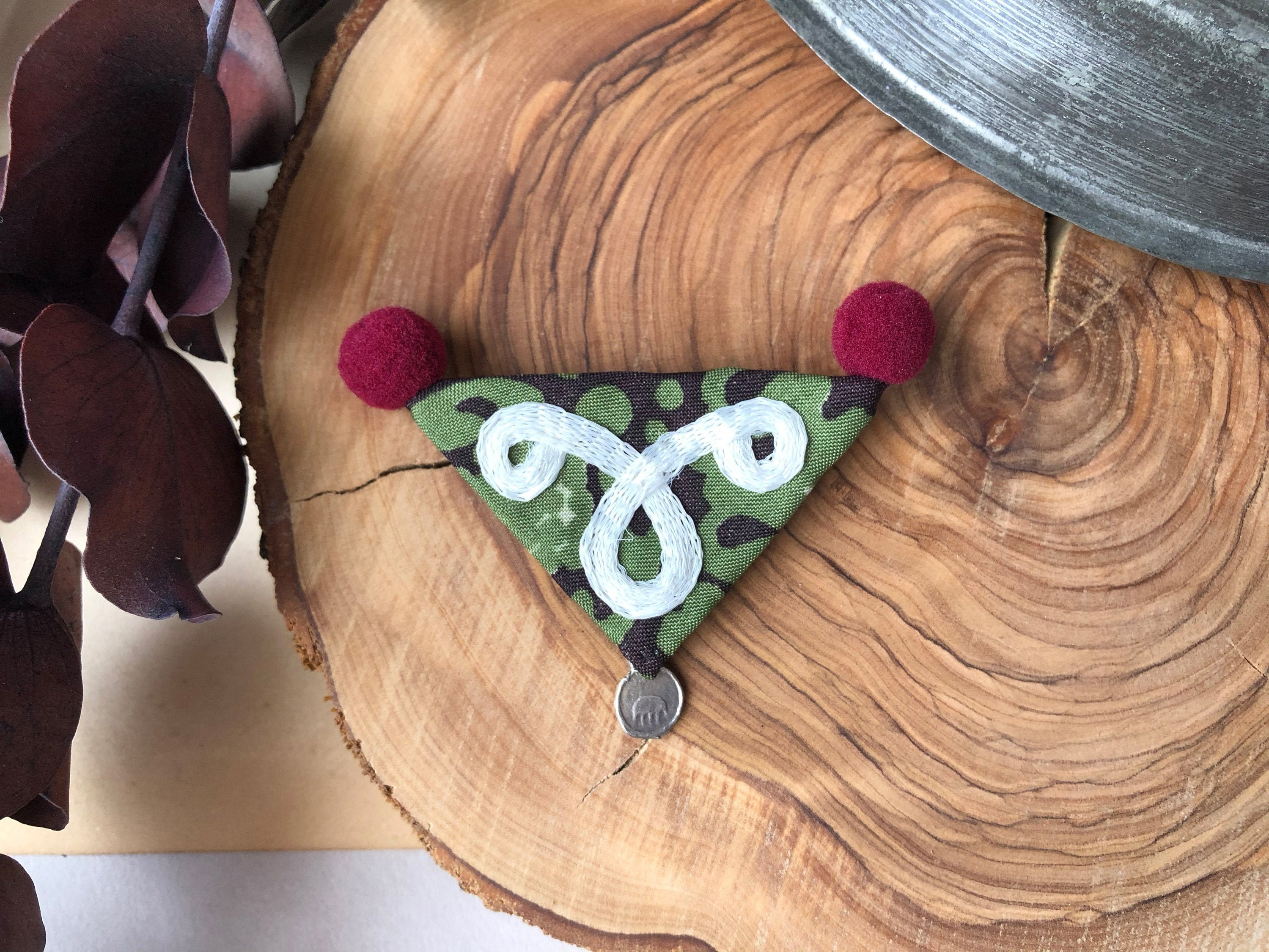 Vintage Style Boho Brooch, Unique Fabric Patch, Textile Amulet, Mixed ...