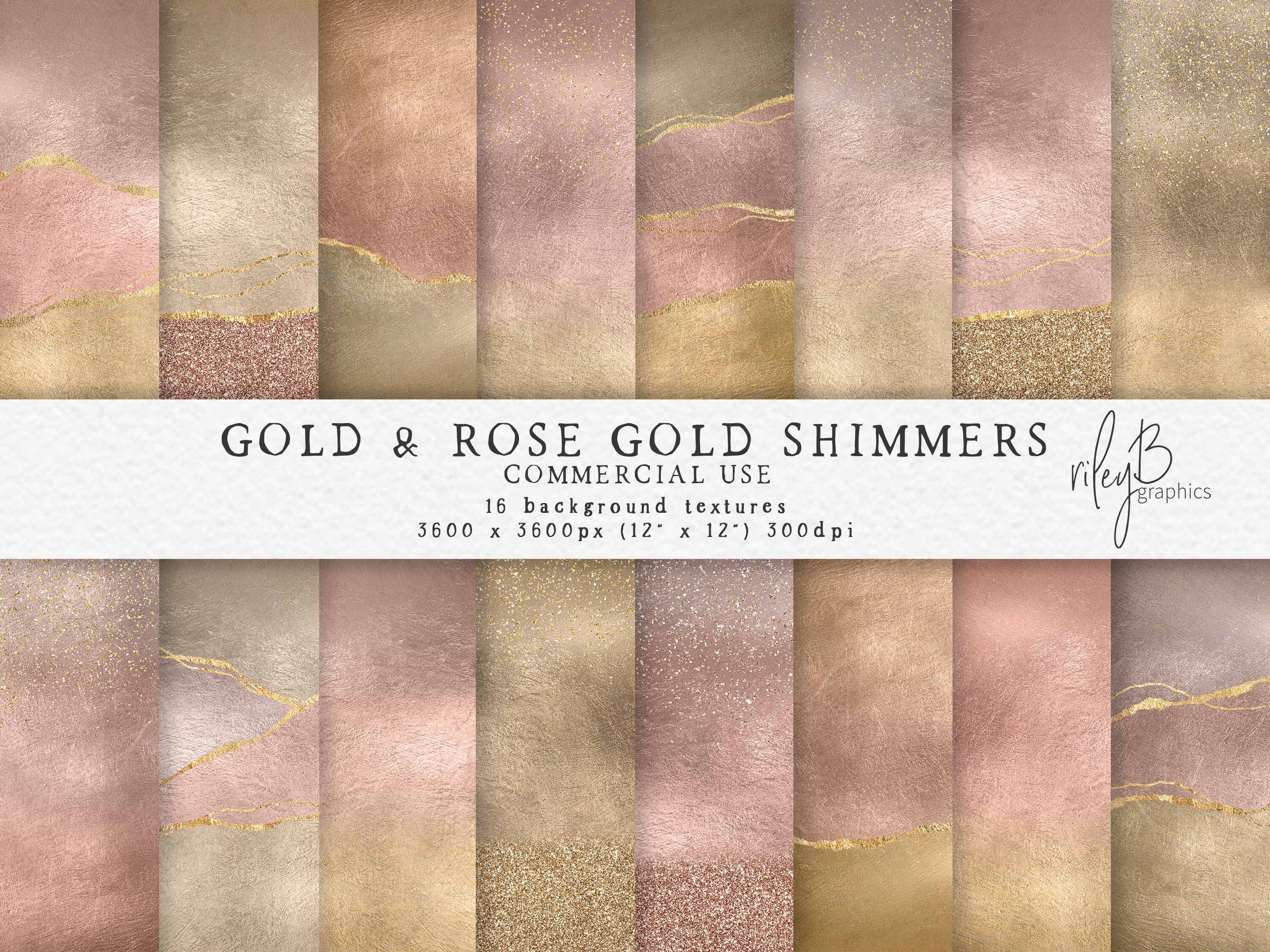 Gold and Rose Gold Shimmer Backgrounds Gold Glitter Rose - Etsy