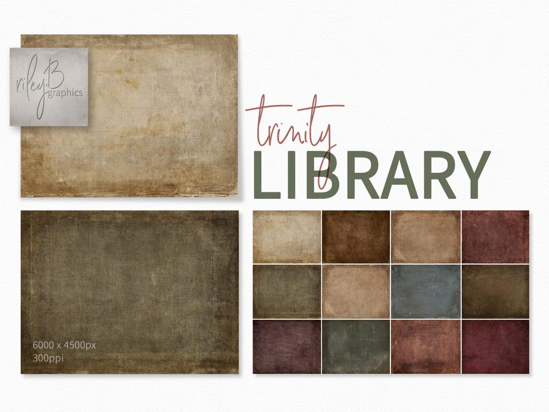 Trinity Library – Vintage Linen Book Cover Textures – Aged Neutral and ...