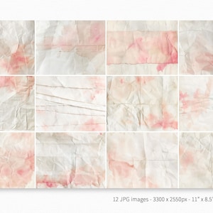 Soft Pink Stains – Light Blush Watermarks on Wrinkled Paper – Faded ...