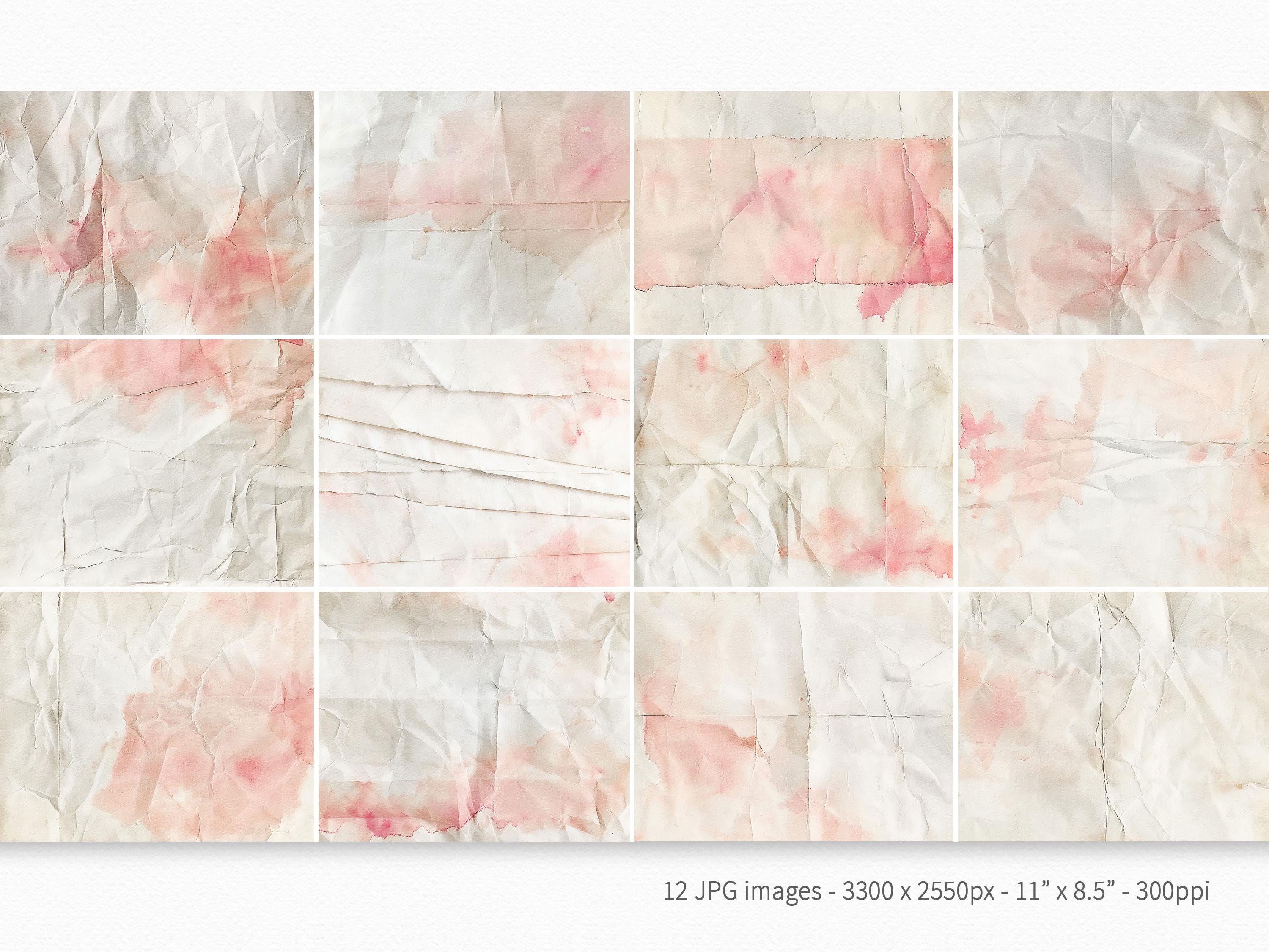 Soft Pink Stains – Light Blush Watermarks on Wrinkled Paper – Faded ...
