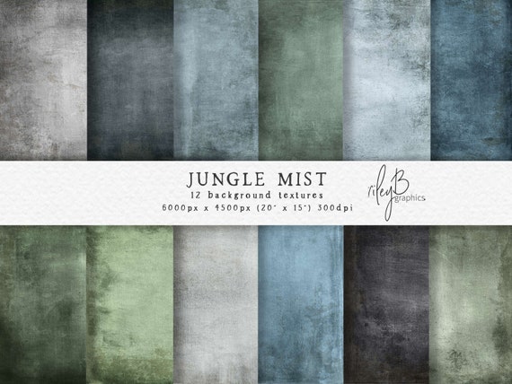 Jungle Mist Textures Texture Backgrounds Blue Green Grey - Etsy