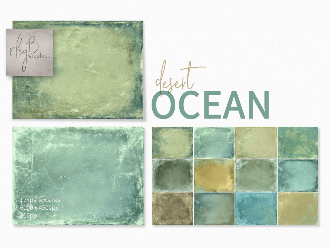 Desert Ocean - Muted Earth Tone Textures in Sage, Teal, Ochre, Sand ...
