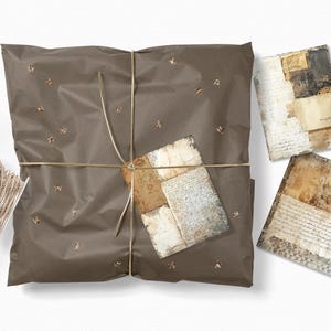 Umber Venetian Scripts - Aged Paper Collage - Vintage Writing Textures ...