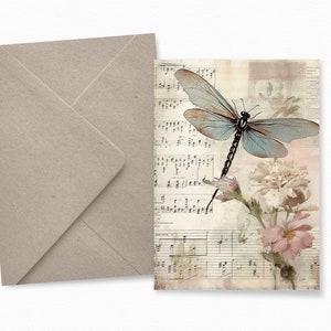 Musical Dragonflies – Botanical Insect Illustrations – Vintage Sheet ...