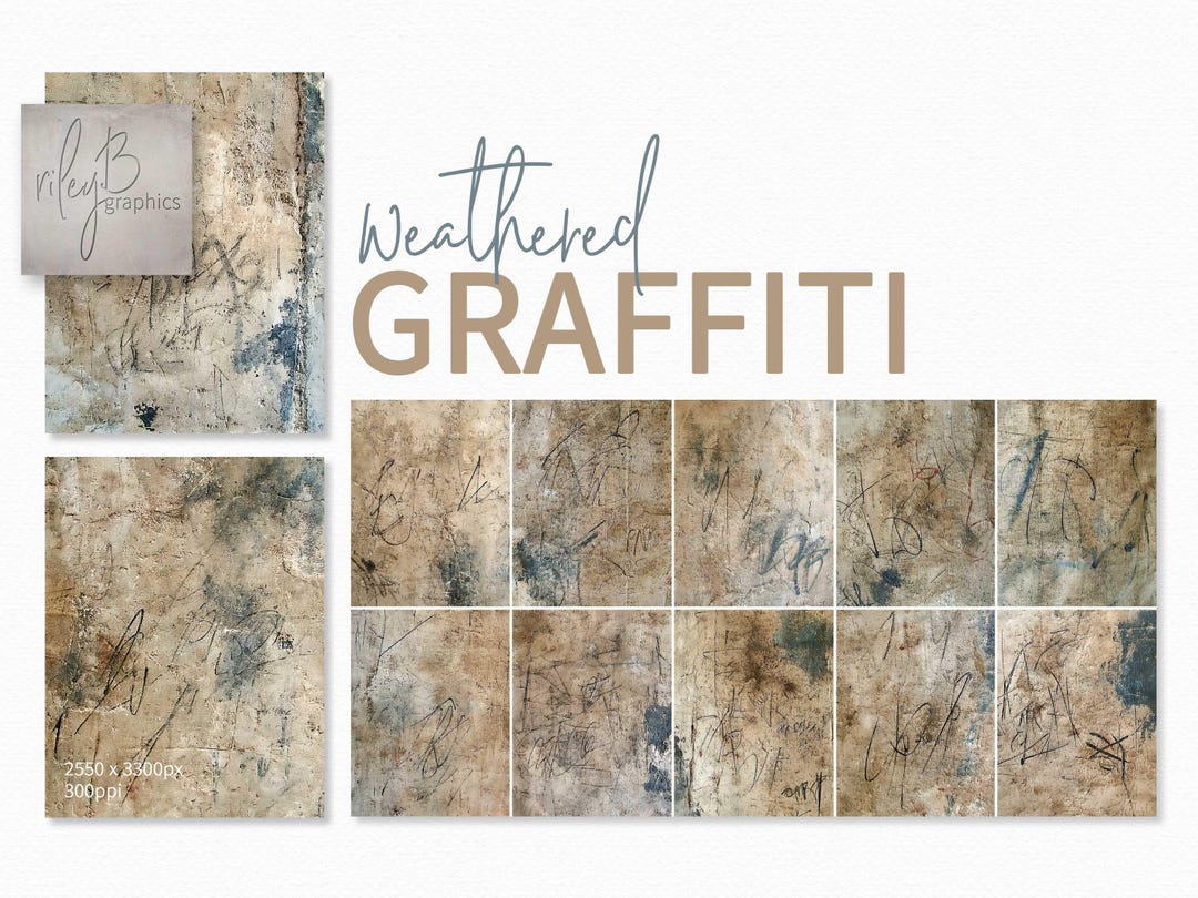 Weathered Graffiti – Faded Wall Scribbles – Grimy Texture Panels ...