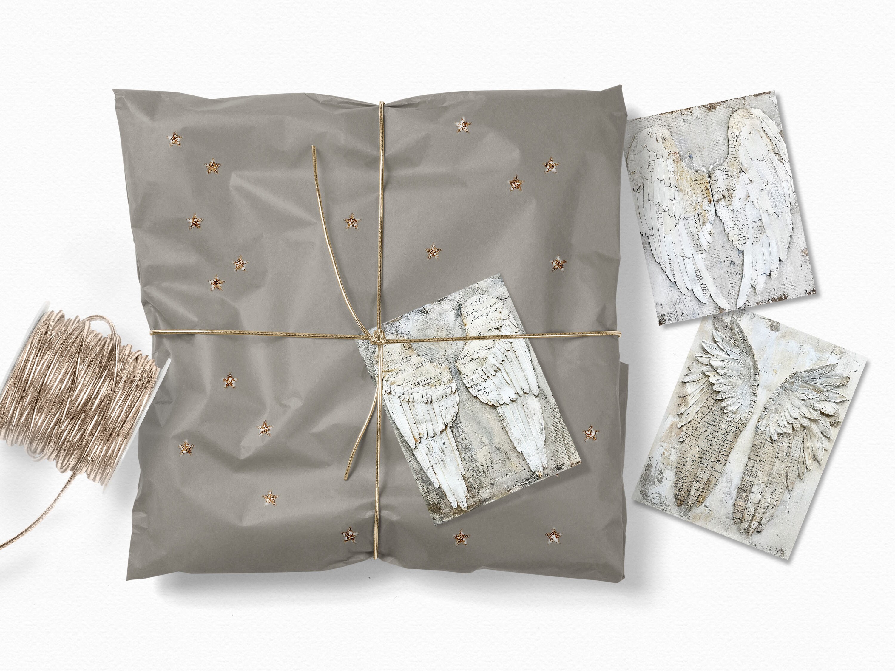 Angel Wings Paintings – Layered Wing Studies – Neutral Tones With ...
