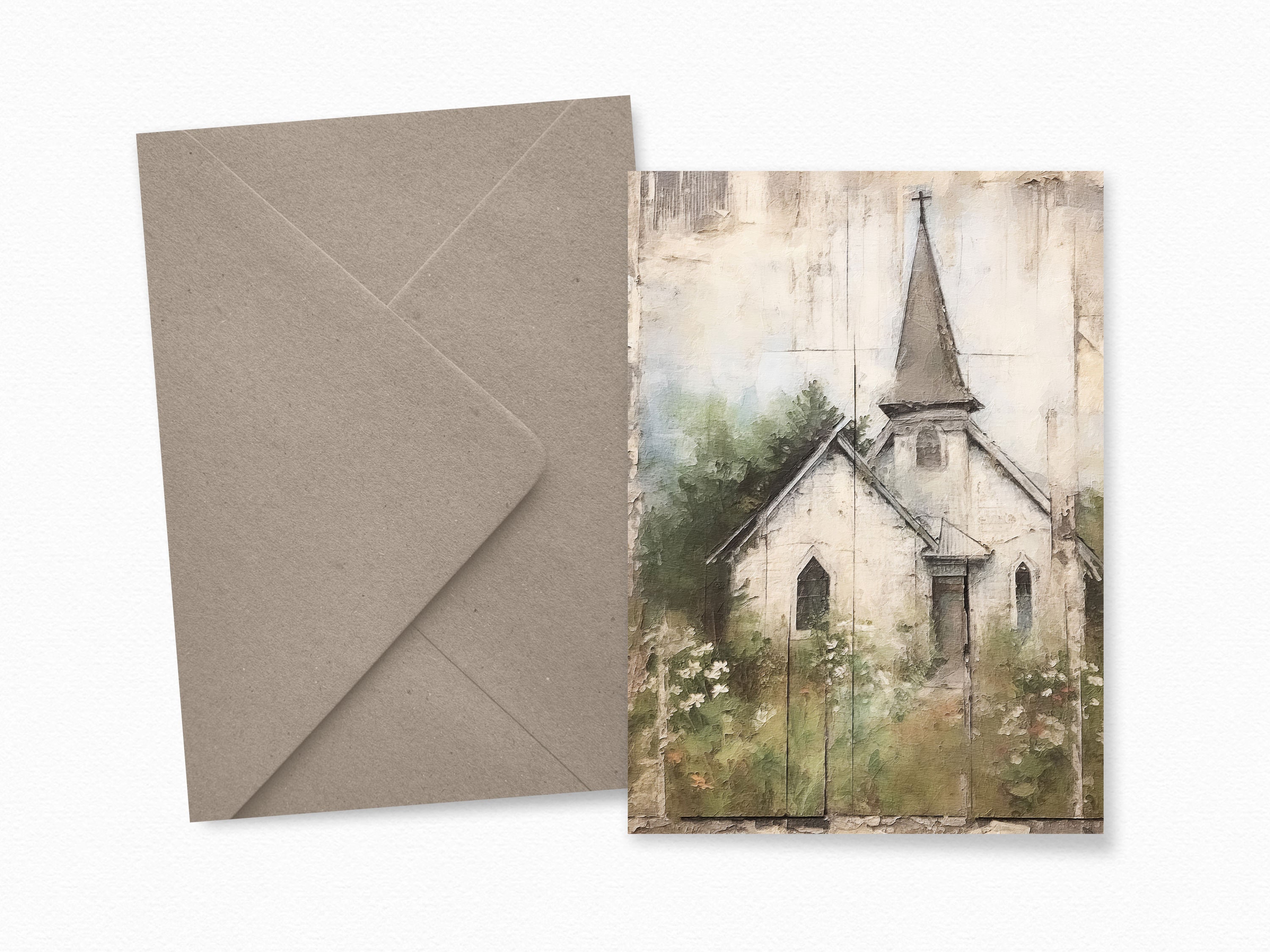 Spring Chapel Paintings - Spring Church Paintings - Weathered Chapel ...