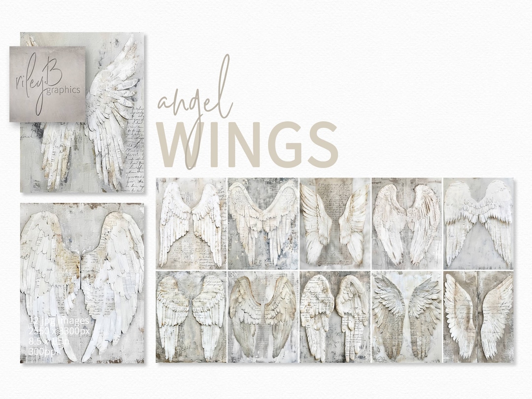 Angel Wings Paintings – Layered Wing Studies – Neutral Tones With ...