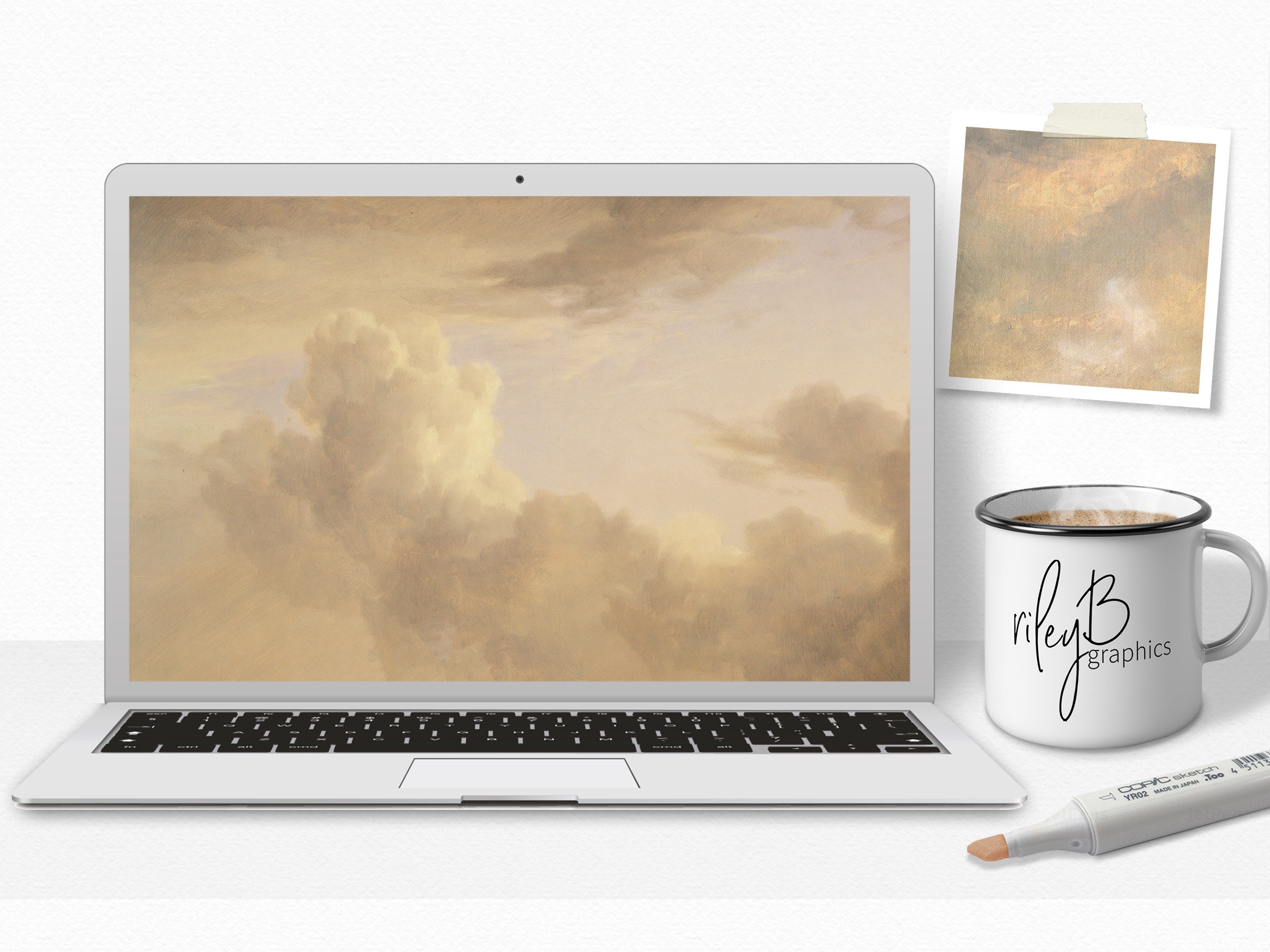 Vintage Sky Paintings VI - Ethereal Cloud Textures - Antique Canvas Sky ...