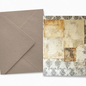 Umber Venetian Scripts - Aged Paper Collage - Vintage Writing Textures ...