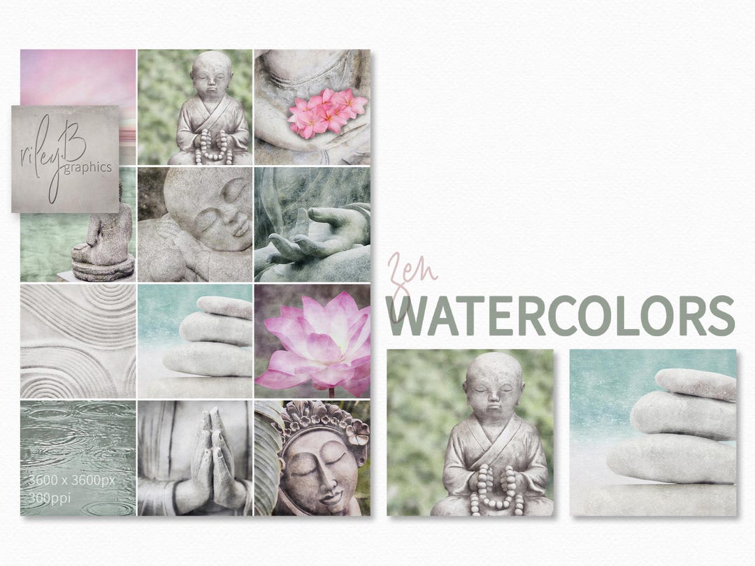 Zen Watercolors - Tranquil Stone Figures - Gentle Meditative ...