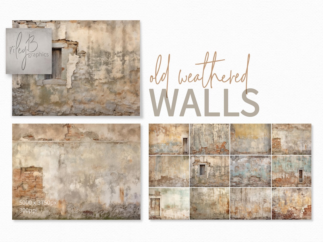 Old Weathered Walls - Distressed Textures - Rustic Plaster and Brick ...
