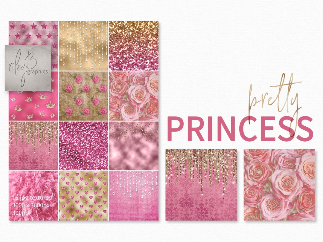 Pretty Princess Textures - Pink and Gold Princess Textures - Princess ...
