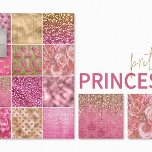 Pretty Princess Textures - Pink and Gold Princess Textures - Princess ...