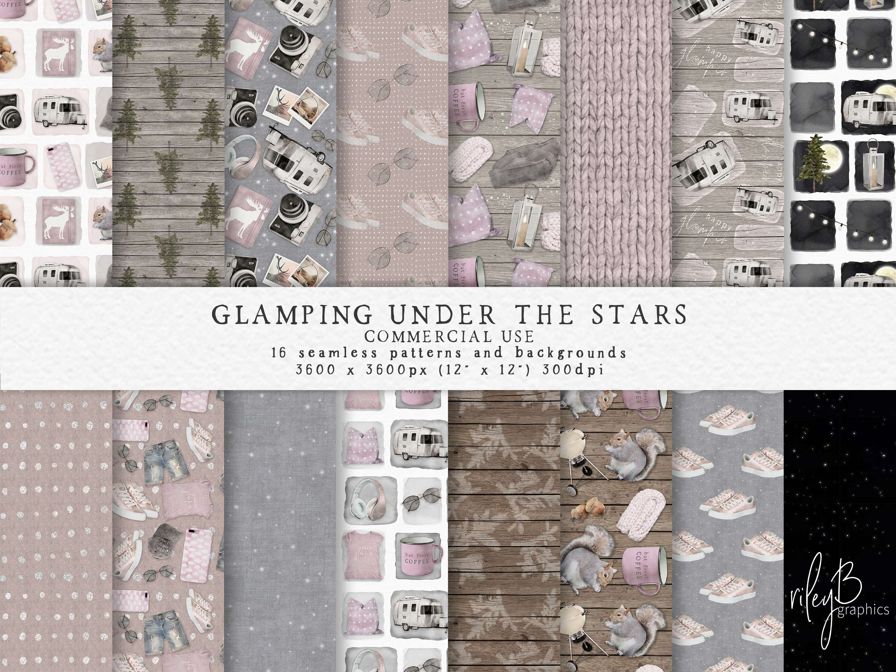 Glamping Patterns Glamping Card Glamping Invitation - Etsy UK