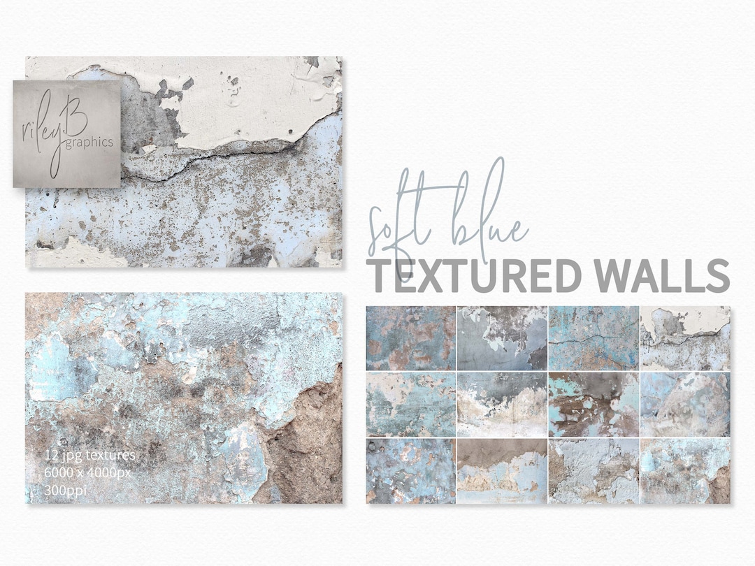 Soft Blue Textured Walls - Vintage Plaster Wall Textures - Light Blue ...