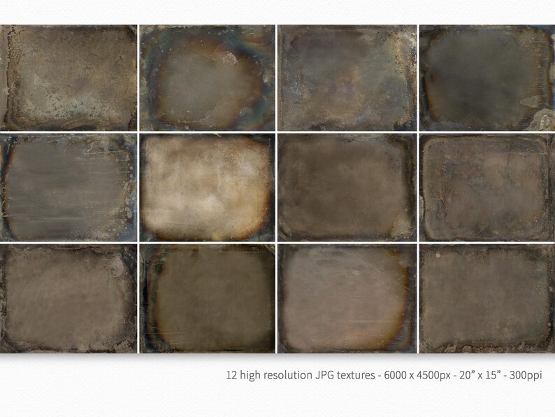 Vintage Tin Type III Textures - Brown Tone Vintage Tin Types ...