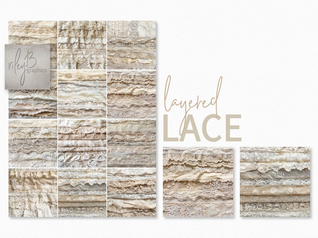 Layered Lace - Vintage Fabric Textures With Delicate Patterns and Soft ...