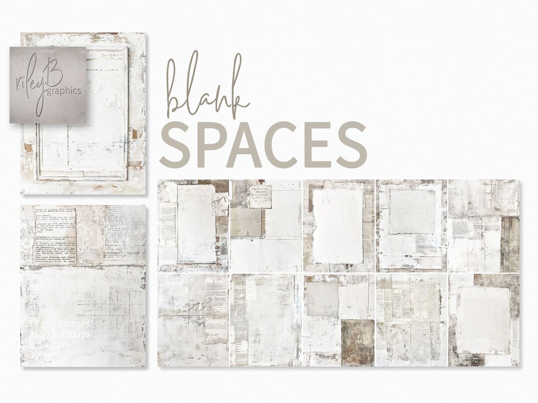 Blank Spaces Collage Paintings - Neutral Collages - Scrap Paper ...