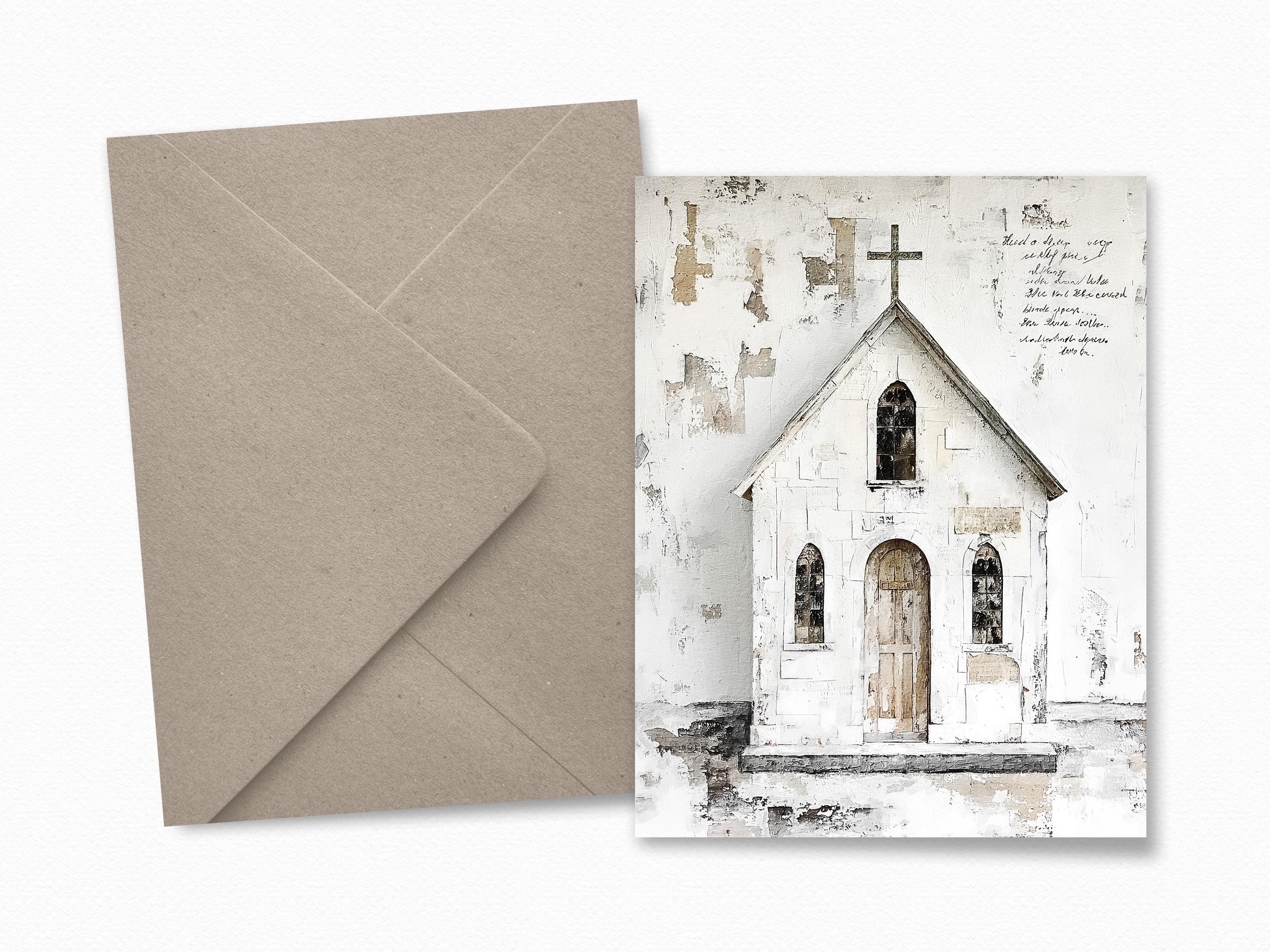 Little White Chapels - Neutral Church Paintings - Off-white Weathered ...