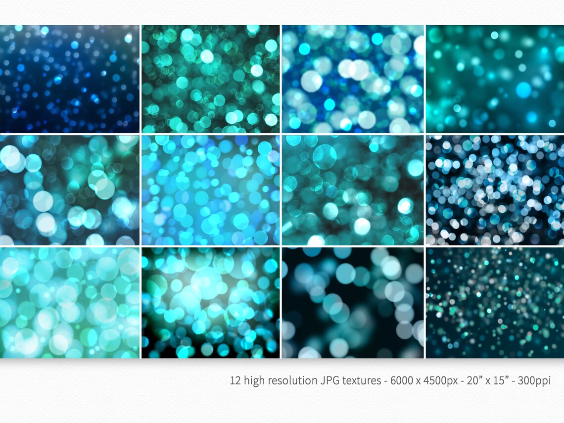 Ocean Bokeh – Aqua Blue Light Circles – Soft Blurred Sparkle Overlays ...