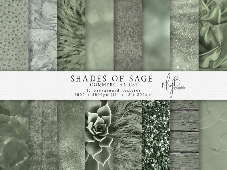 Shades of Sage Textures Sage Green Digital Backgrounds - Etsy