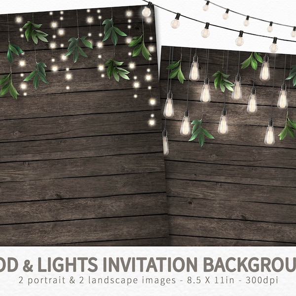 Rustic Background With String Lights - Etsy