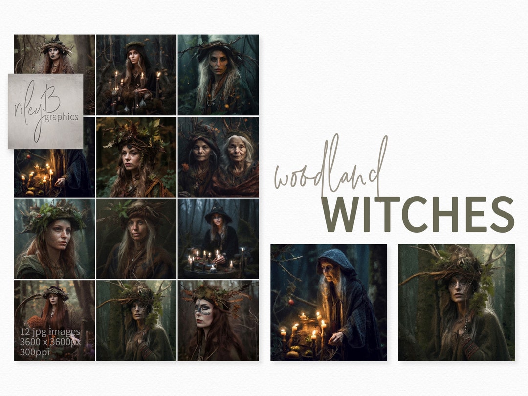 Woodland Witches Digital Paintings - Forest Witches - Mystical Witches ...