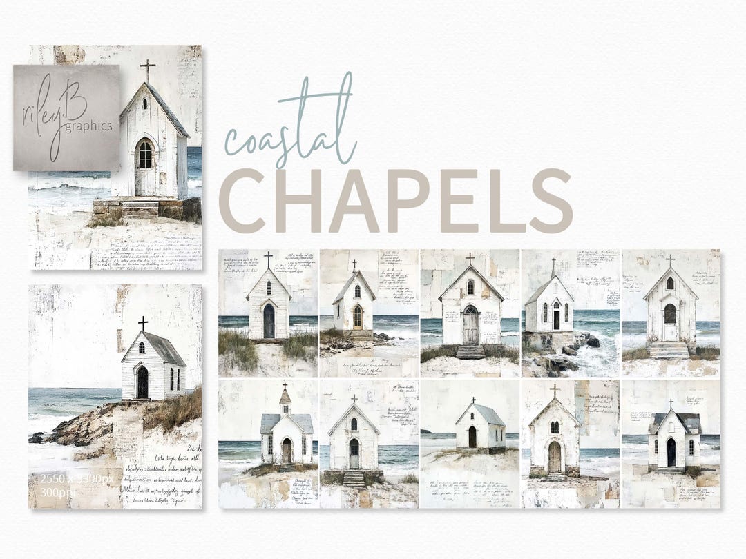 Coastal Chapels - Neutral Church Paintings - Off-white Weathered Chapel ...
