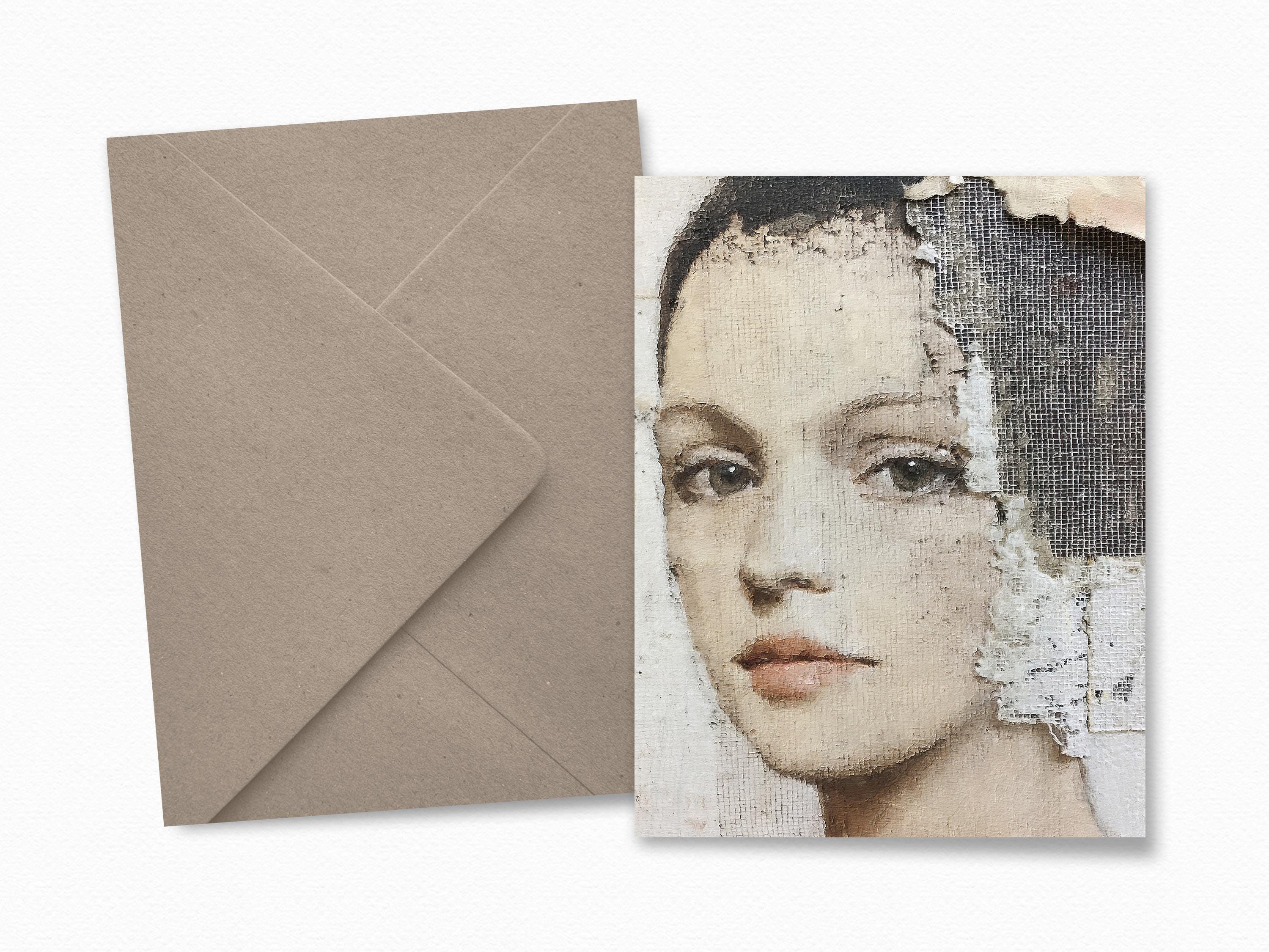 Patched Portraits – Vintage Collage Female Faces – Neutral Beige Art ...