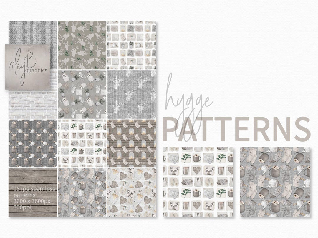 Hygge Patterns – Cozy Nordic Motifs With Knit Textures – Warm Neutrals ...