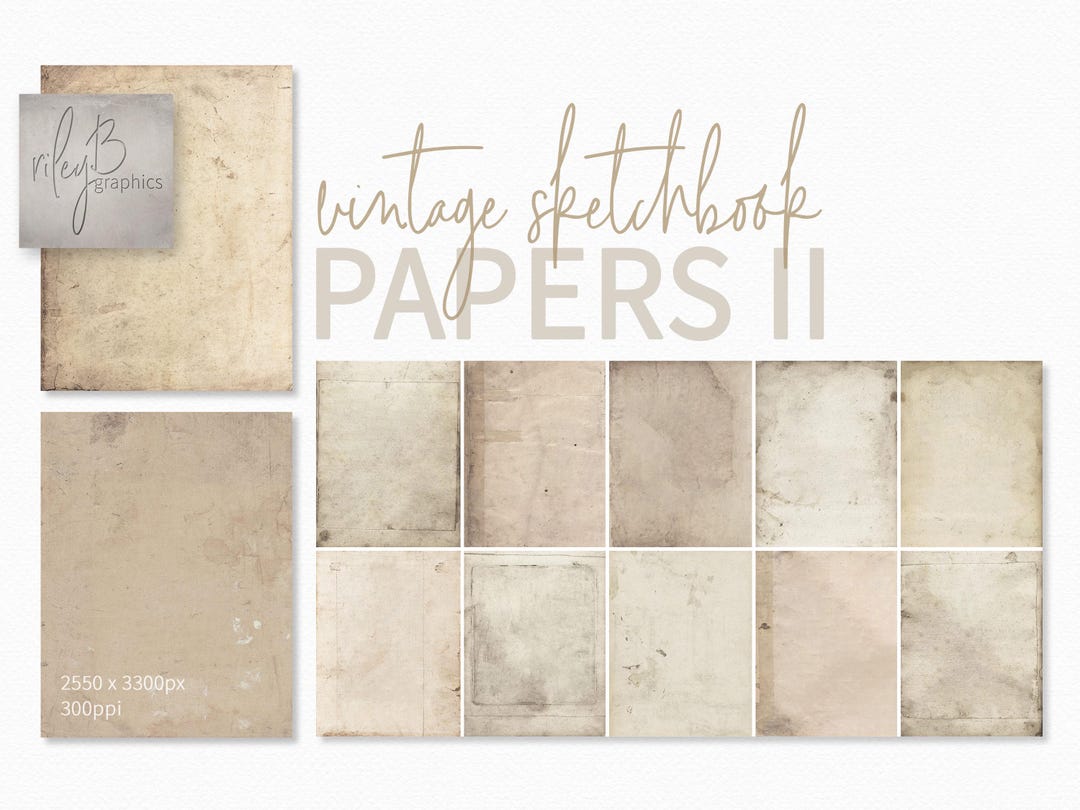 Vintage Sketchbook Papers 2 - Aged Grunge Textures - Authentic Dutch ...