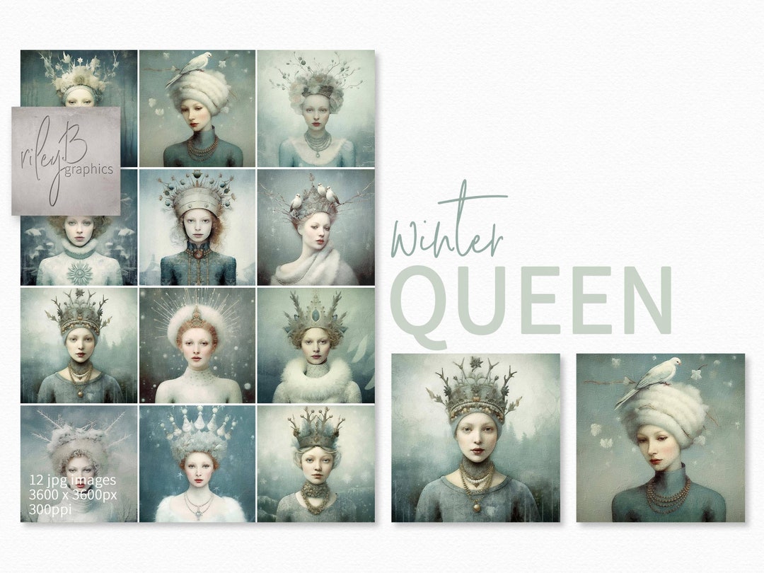 Winter Queen Digital Paintings - Magical Winter Snow Queens - Mystical ...