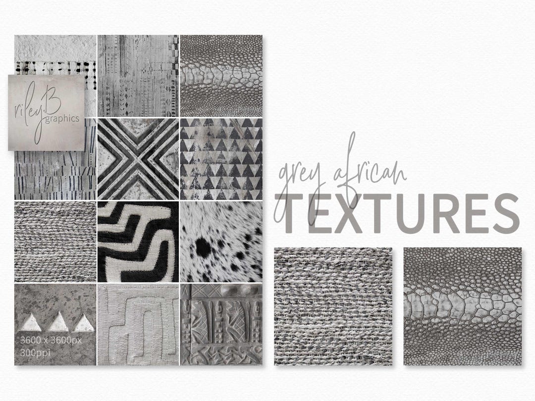 Grey African Textures – Tribal Pattern Surfaces – Neutral Ethnic Print ...