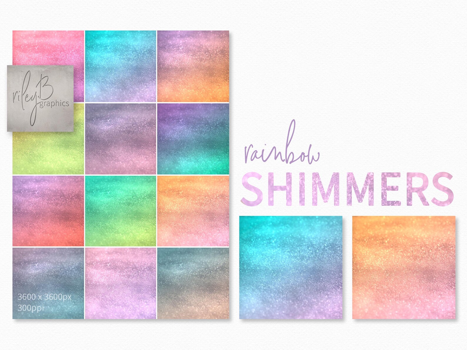 Rainbow Shimmers – Pastel Ombre Glitter Backgrounds – Soft Sparkle ...