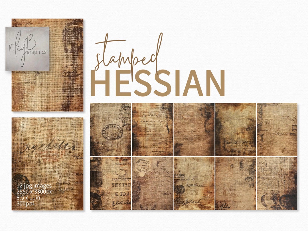 Stamped Hessian Textures - Burlap Texture Paintings - Digital Grungy ...