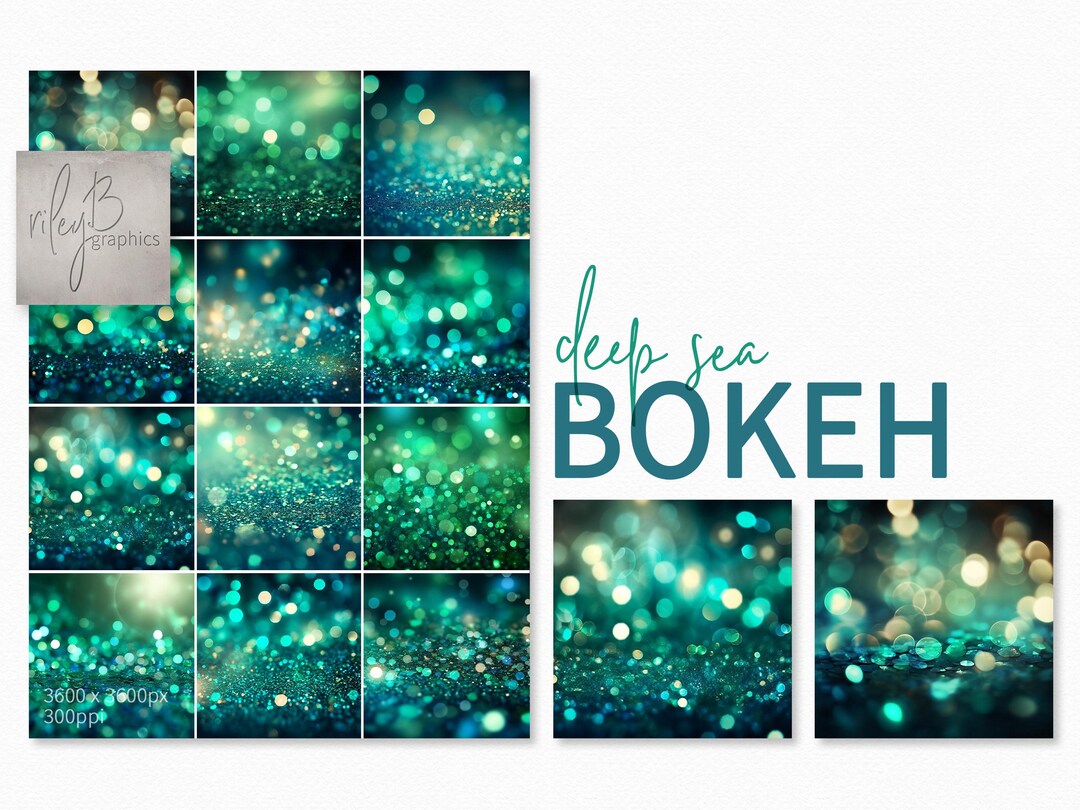 Deep Sea Bokeh - Turquoise Glitter Textures - Blurred Green Blue Light ...