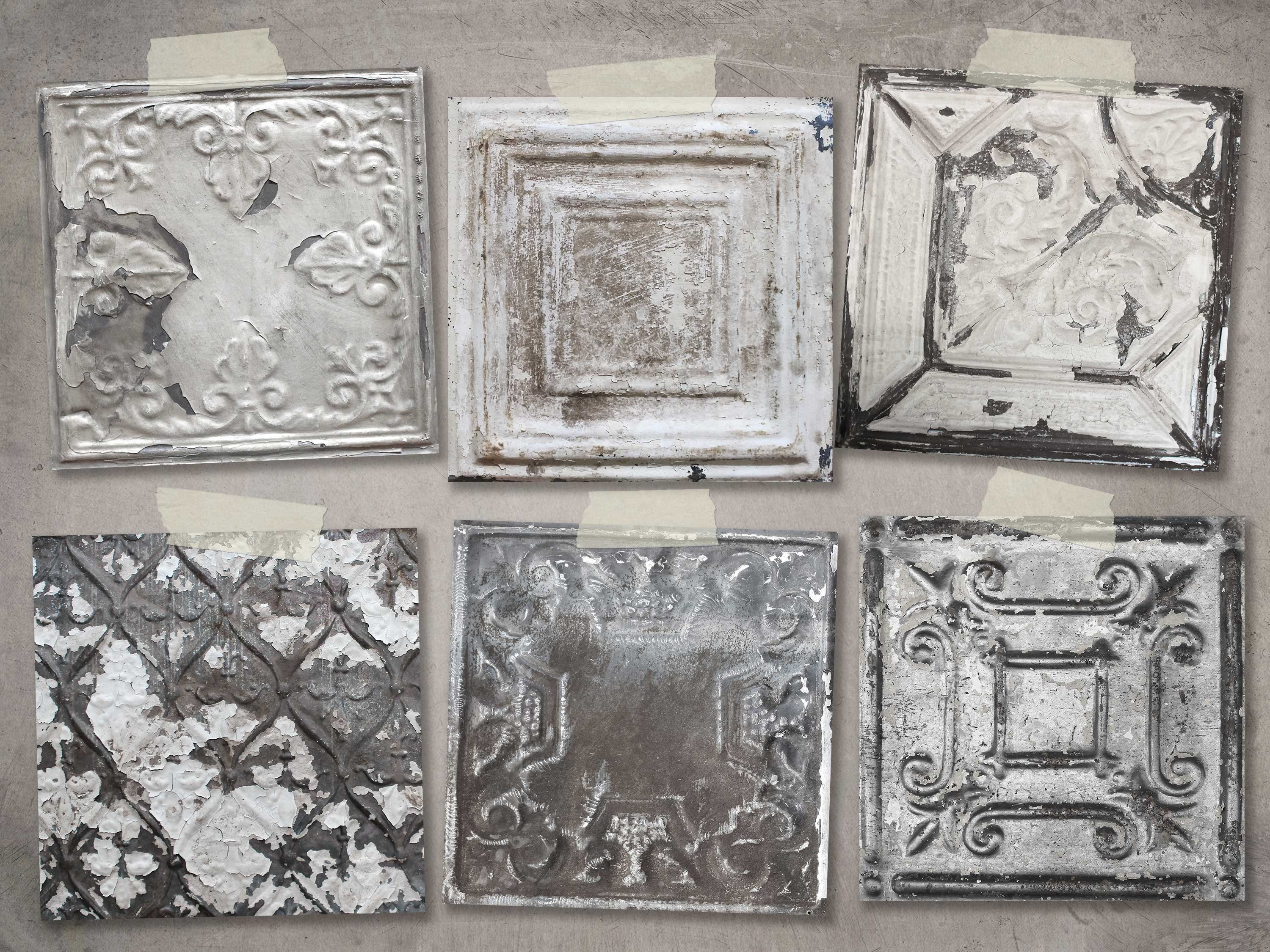 Vintage Ceiling Tiles Tin Tile Backgrounds Weathered Paint - Etsy