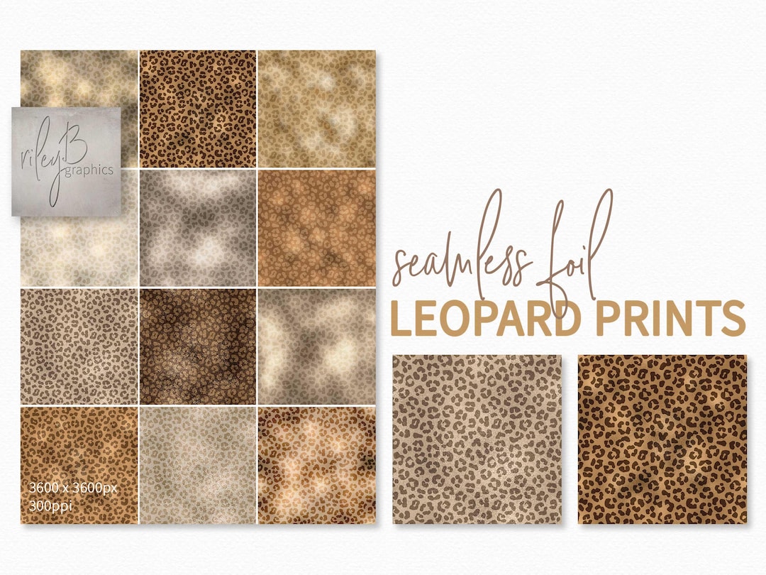 Seamless Foil Leopard Prints - Metallic Animal Pattern - Gold Bronze ...