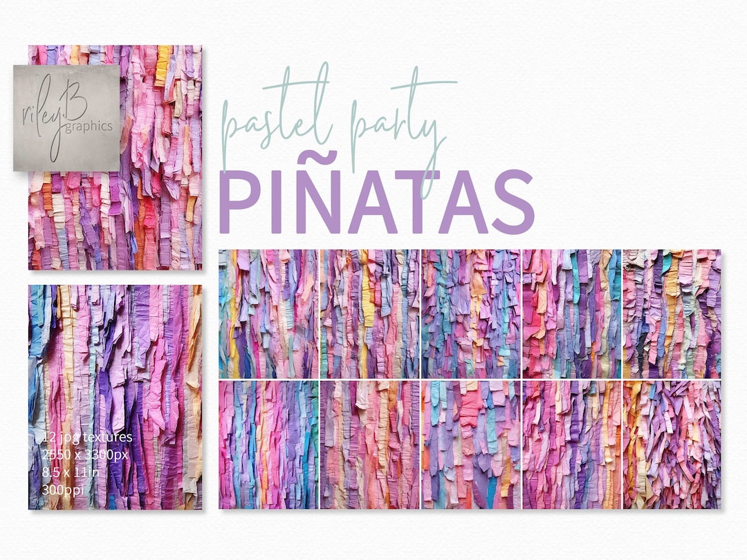 Pastel Party Piñata Paintings - Piñata Paper Textures - Shabby Piñata ...